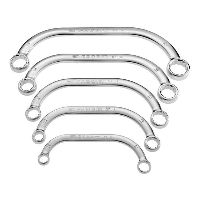 FACOM 57.JE5 - 5pc Metric Half-Moon Flat Ring Spanner Set | ETS