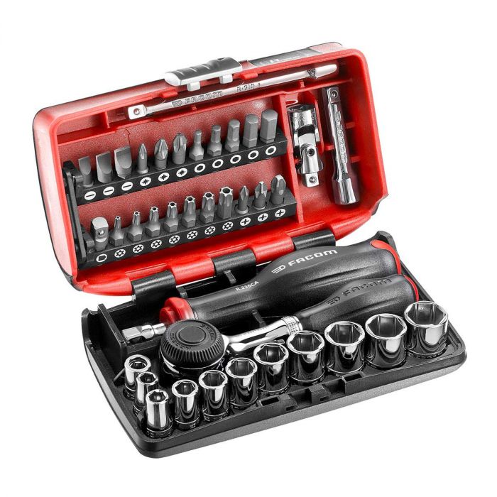 FACOM R.360NANO - 38pc 1/4" Square Drive Metric 6pt Socket + R.360 + Bits Nano Set | ETS