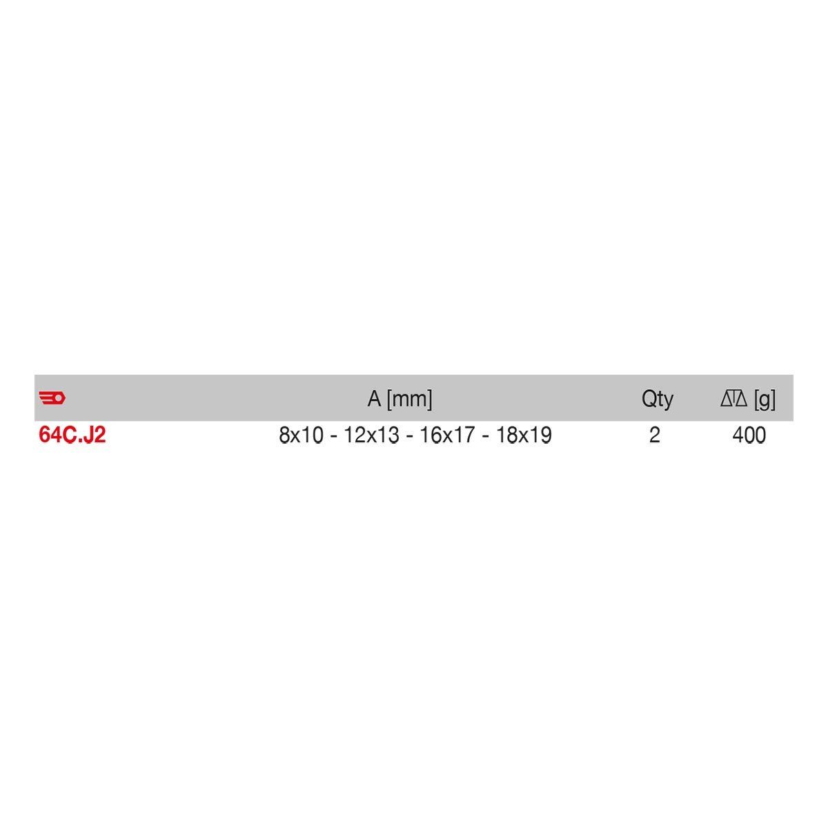 FACOM 64C.J2PB - 2pc Metric 4in1 Ratchet Flat Ring Spanner Set | ETS