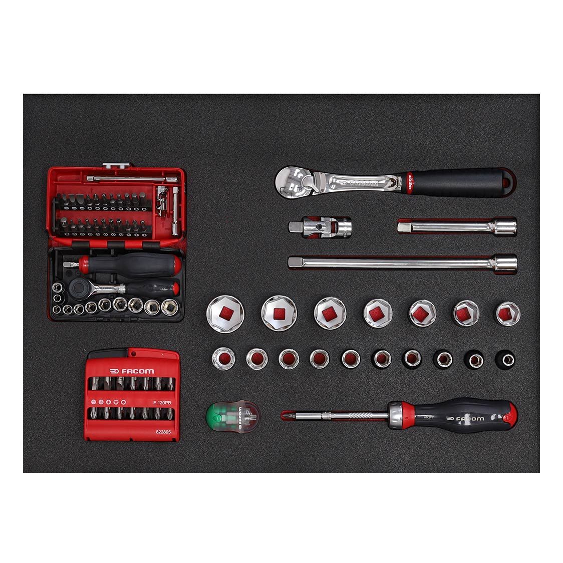 FACOM ETS.CK1 - CUSTOM 214pc Complete Tool Kit + Foaming + 7 Drawer ...