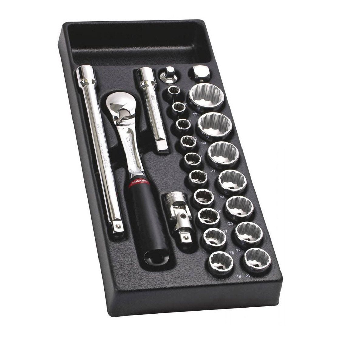 FACOM MOD.SL112 - 23pc 1/2" Square Drive Metric 12pt Socket Module + SL ...