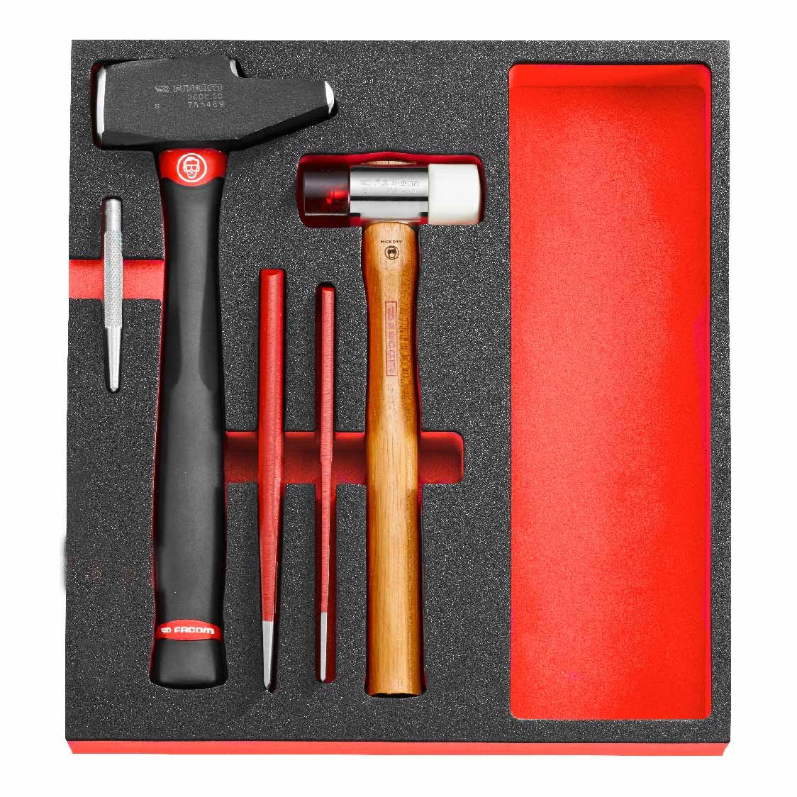 FACOM MODM.MI10XLPB - 5pc Point Pein Hammer Impact Tools Foam Module | ETS