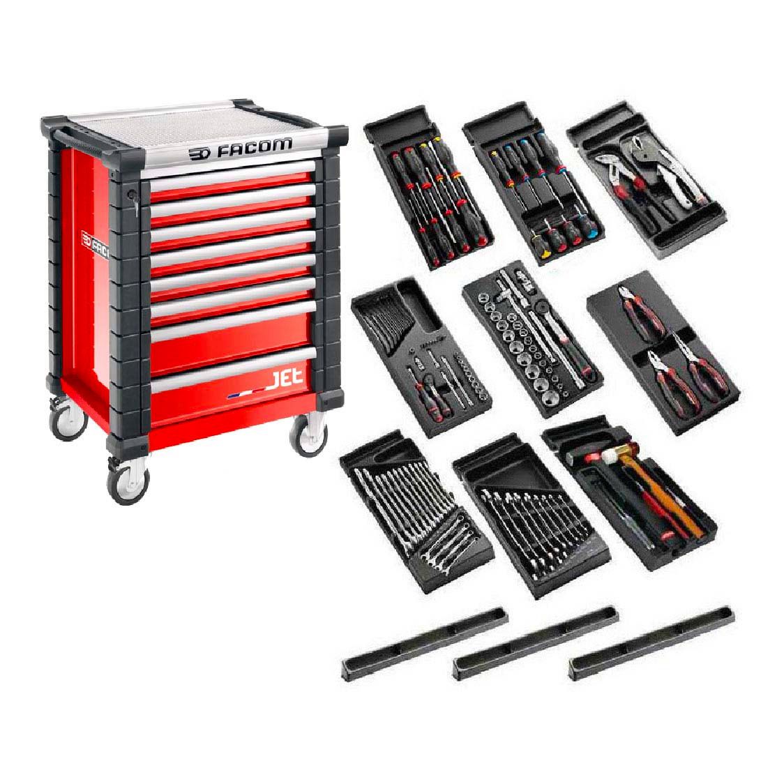 FACOM SPOTLIGHTJET8M - 118pc General Metric Tool Kit In Module Trays ...