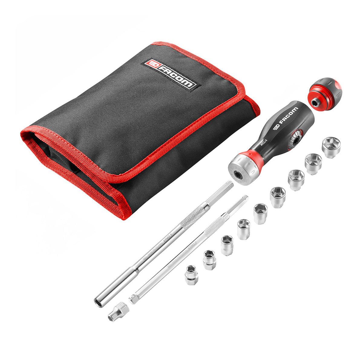 FACOM ATCL.3.12PB - 12pc Protwist 3in1 Ratchet Screwdriver Set + Bits ...