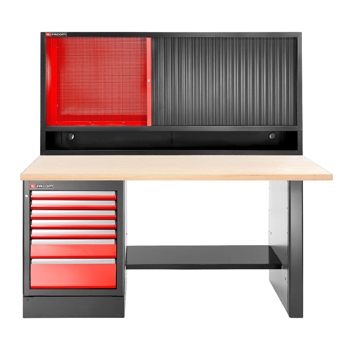 FACOM JLS3-2MW7DSCH - JETLINE+ High 2m Wooden Work Bench + 7 Drawer 3 ...