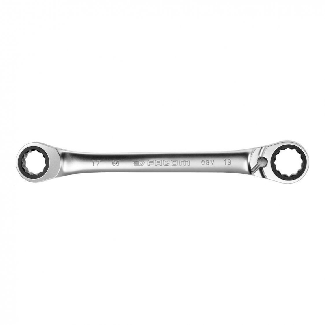 FACOM 65.8X9 - 8x9mm Metric Ratchet Offset Ring Spanner | ETS