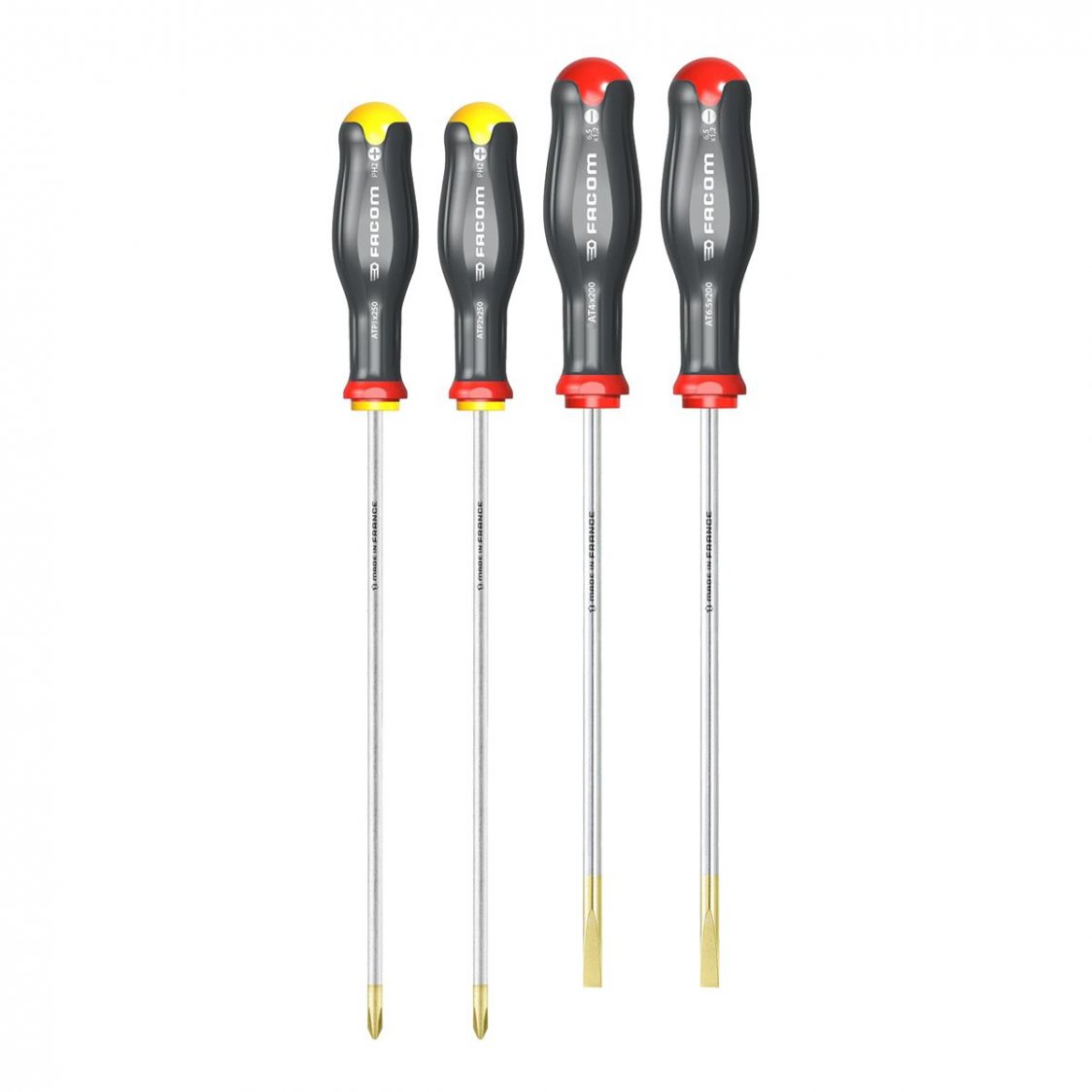 FACOM AT.J4PB - 4Pc Slotted Phillips Protwist Extra Long Screwdriver ...