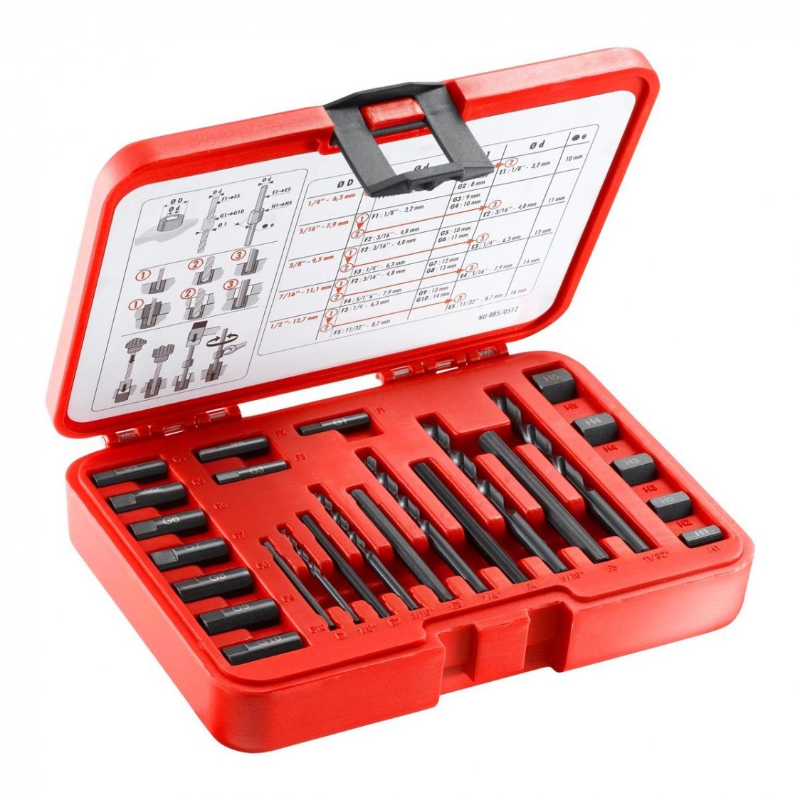 FACOM 885 - 6-14mm Left + Right Hand Fluted Rod Stud Puller Set + Case ...