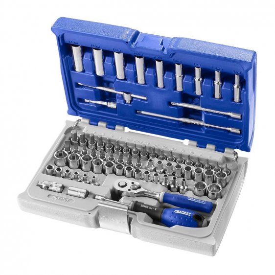 EXPERT by FACOM E030707 - 73pc 1/4" Square Drive Metric 6pt + Inch 12pt + Torx Socket + Bits Set ...