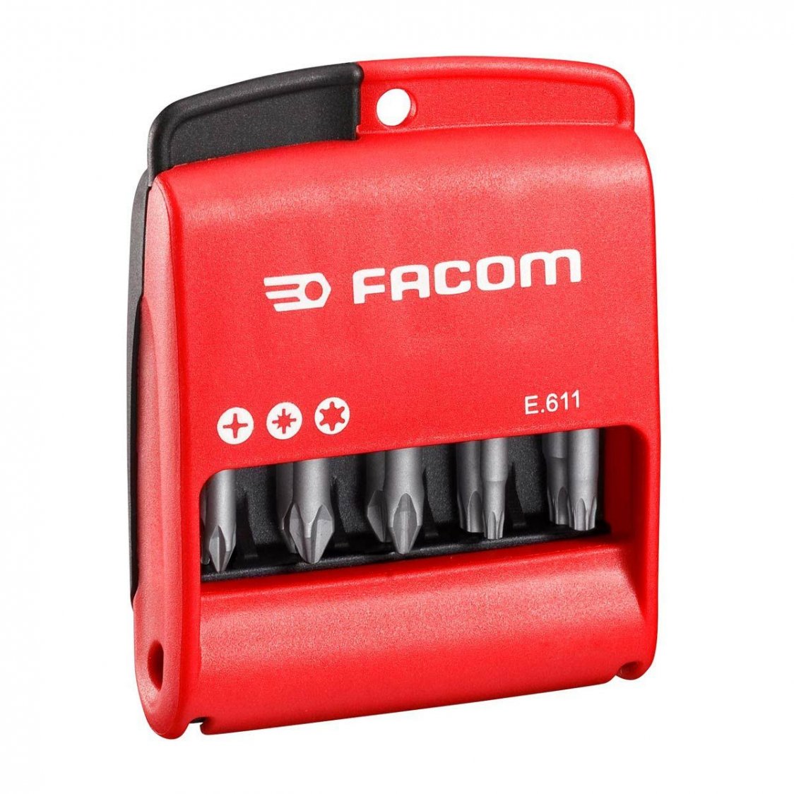 FACOM E.611 - 10pc PH+PX+HX 1/4" Hex Drive 50mm Screwbit Set | ETS