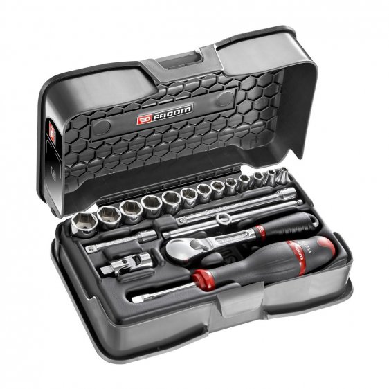 FACOM RL.161-3P6 - 19pc 1/4" Square Drive Metric 6pt Socket + RL.161 L3 Set | ETS